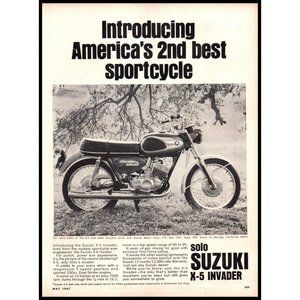Suzuki | Art | 967 Suzuki X5 Invader Motorcycle Vintage Print Ad Park ...